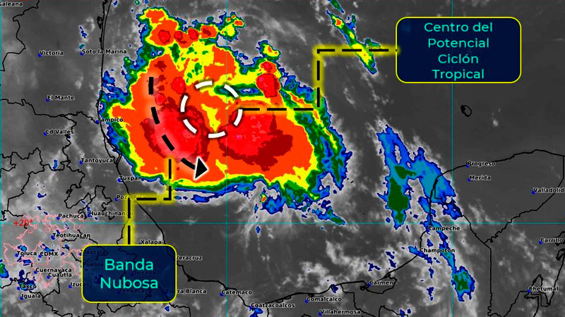 Centro del potencial Ciclón Tropical "Cuatro" se localiza frente a costas de Tamaulipas