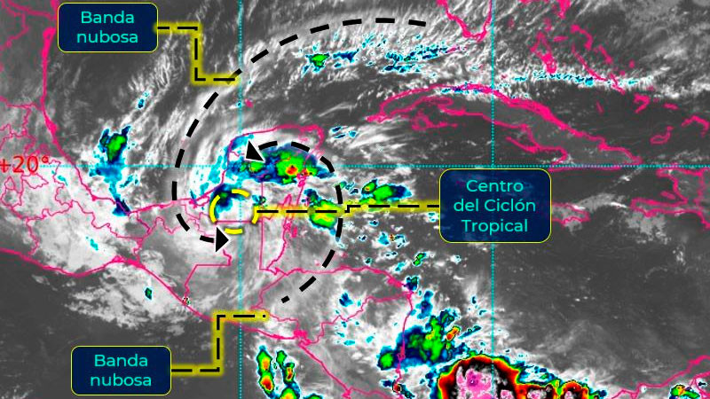 Tormenta tropical "Lisa" se localiza en el sur de Campeche