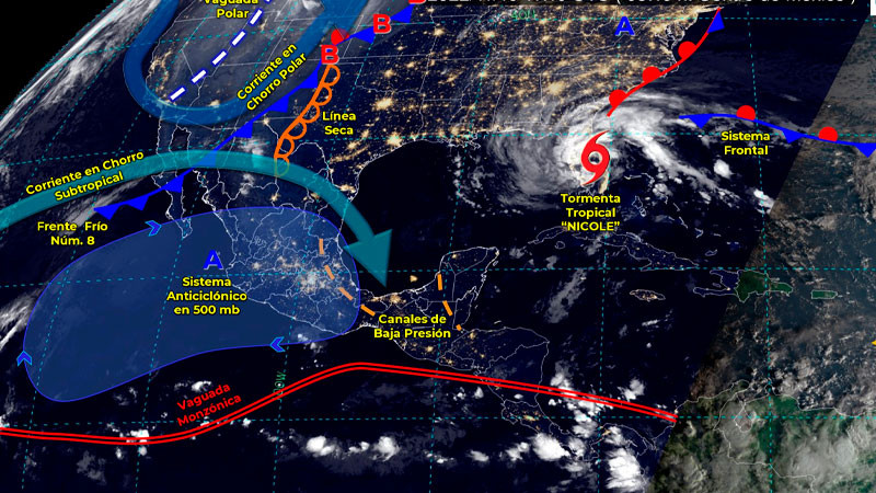 Intervalos de chubascos en zonas del norte, sur y Península de Yucatán