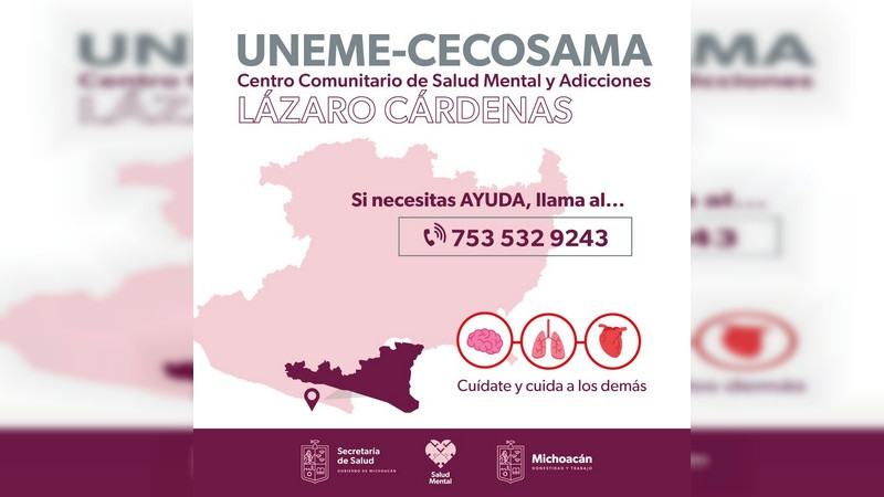 Michoacán atiende la salud mental y adicciones en 5 centros integrales