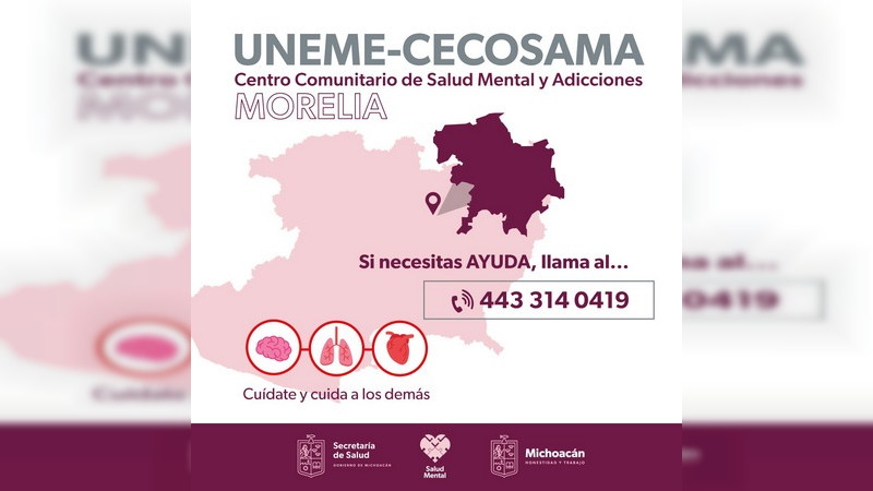 Michoacán atiende la salud mental y adicciones en 5 centros integrales