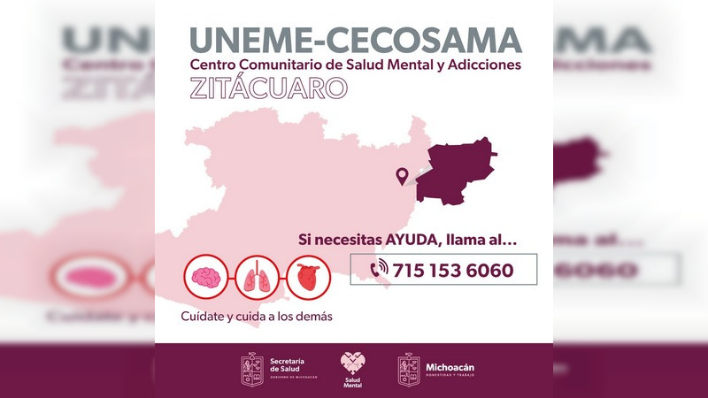 Michoacán atiende la salud mental y adicciones en 5 centros integrales