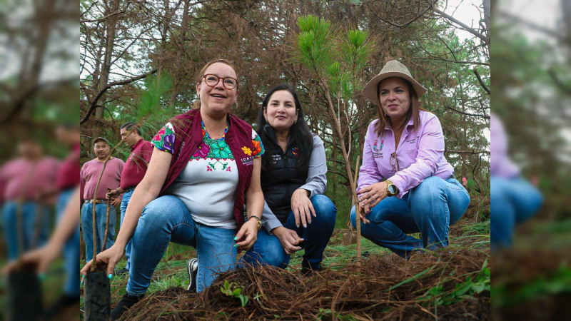 Yadira Ramírez encabeza jornada de reforestación en el Icatmi de Corupo