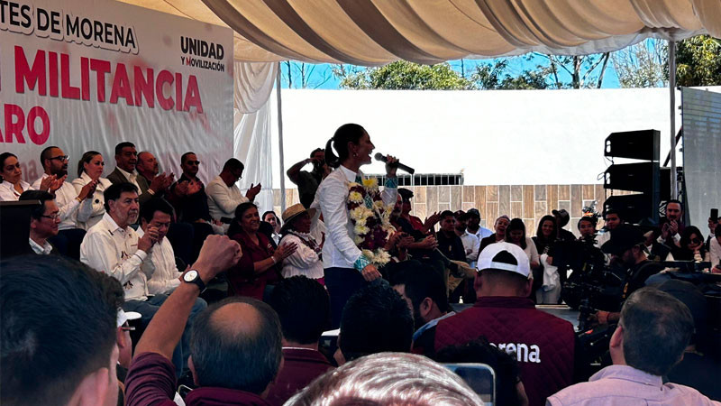 Claudia Sheinbaum firma compromiso de unidad y militancia por transformación de Querétaro