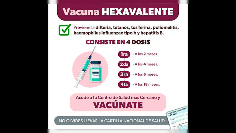 Sector salud de Michoacán recuerda que aplica vacuna hexavalente en sus ...