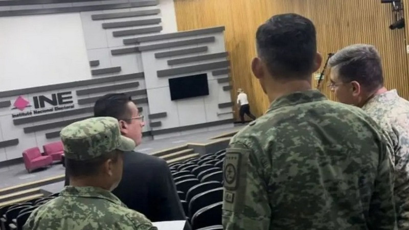 Sedena, Guardia Nacional y Marina llevan a cabo recorrido por instalaciones del INE previo a debate