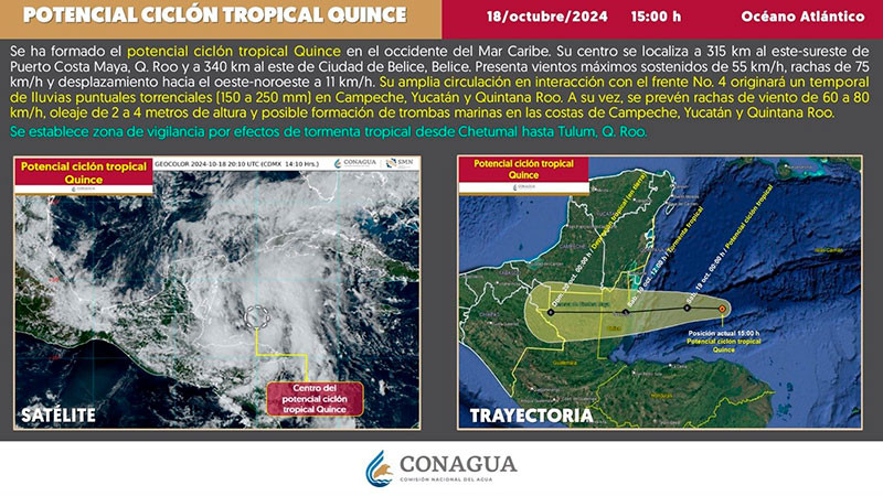 Se forma potencial Ciclón Tropical Quince en el Mar Caribe; Podría evolucionar a tormenta ...