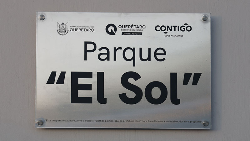 Entregan rehabilitación del parque El Sol, en Querétaro