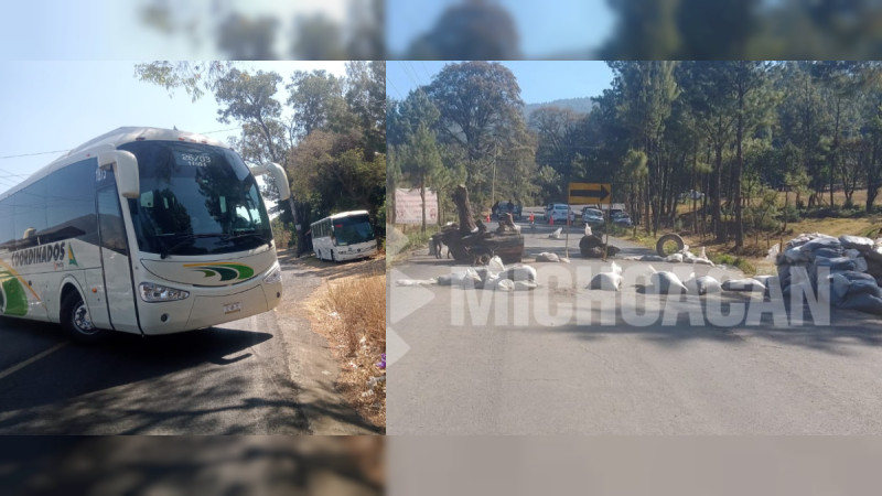Atraviesan autobuses y bloquean carreteras en Chilchota y Nahuatzen ...