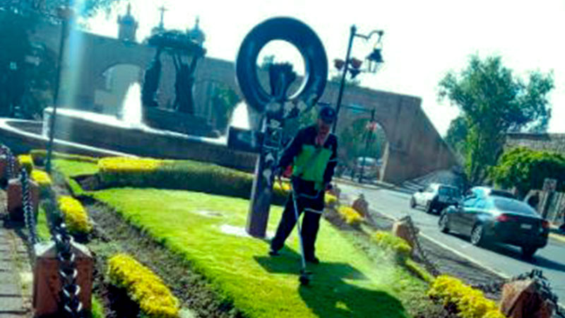 Gobierno de Morelia interviene áreas verdes en zona de las Tarascas