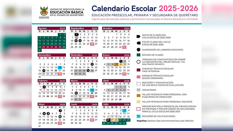 Ajustan calendario escolar 2025-2026 en educación básica