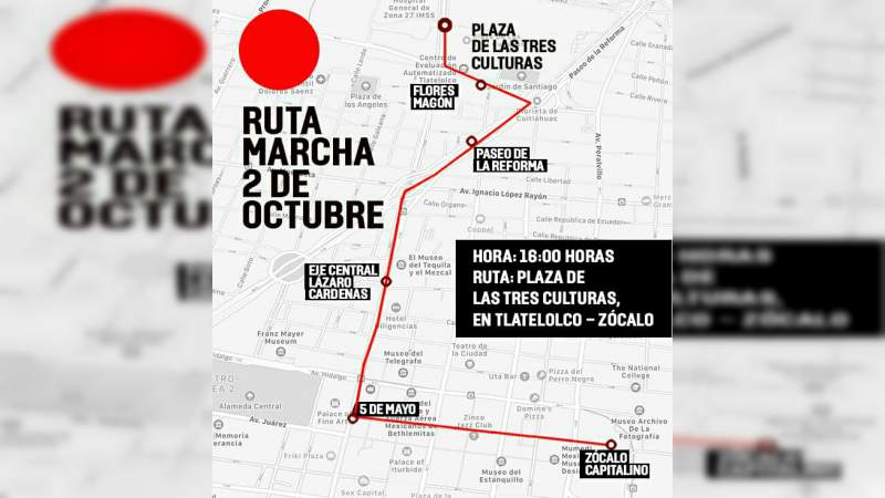 Realizarán marcha conmemorativa a 50 años del movimiento estudiantil del 68