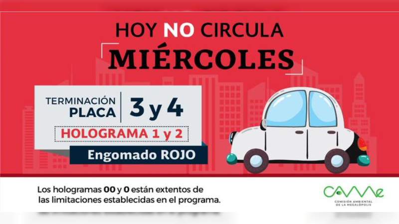 Automóviles con engomado rojo no circulan este miércoles en el Valle de ...