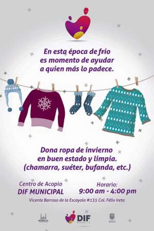 DIF Morelia inicia colecta de ropa a favor de quienes más lo necesitan